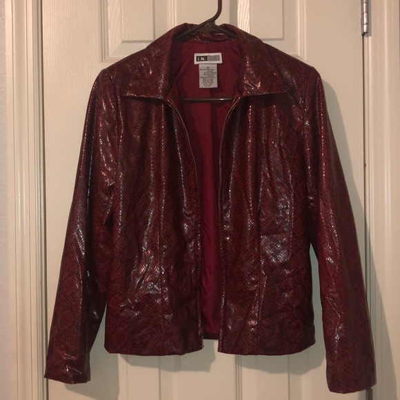 I.N. Studio | Jackets & Coats | Snake Skin Red Leather Jacket | Poshmark